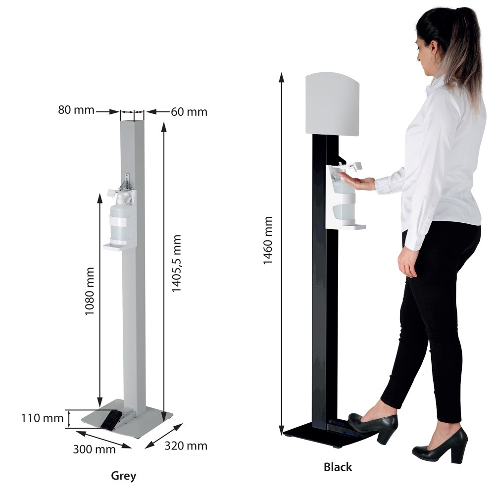 Basic Touchless Dispenser Stand Foot Operated - MT Displays