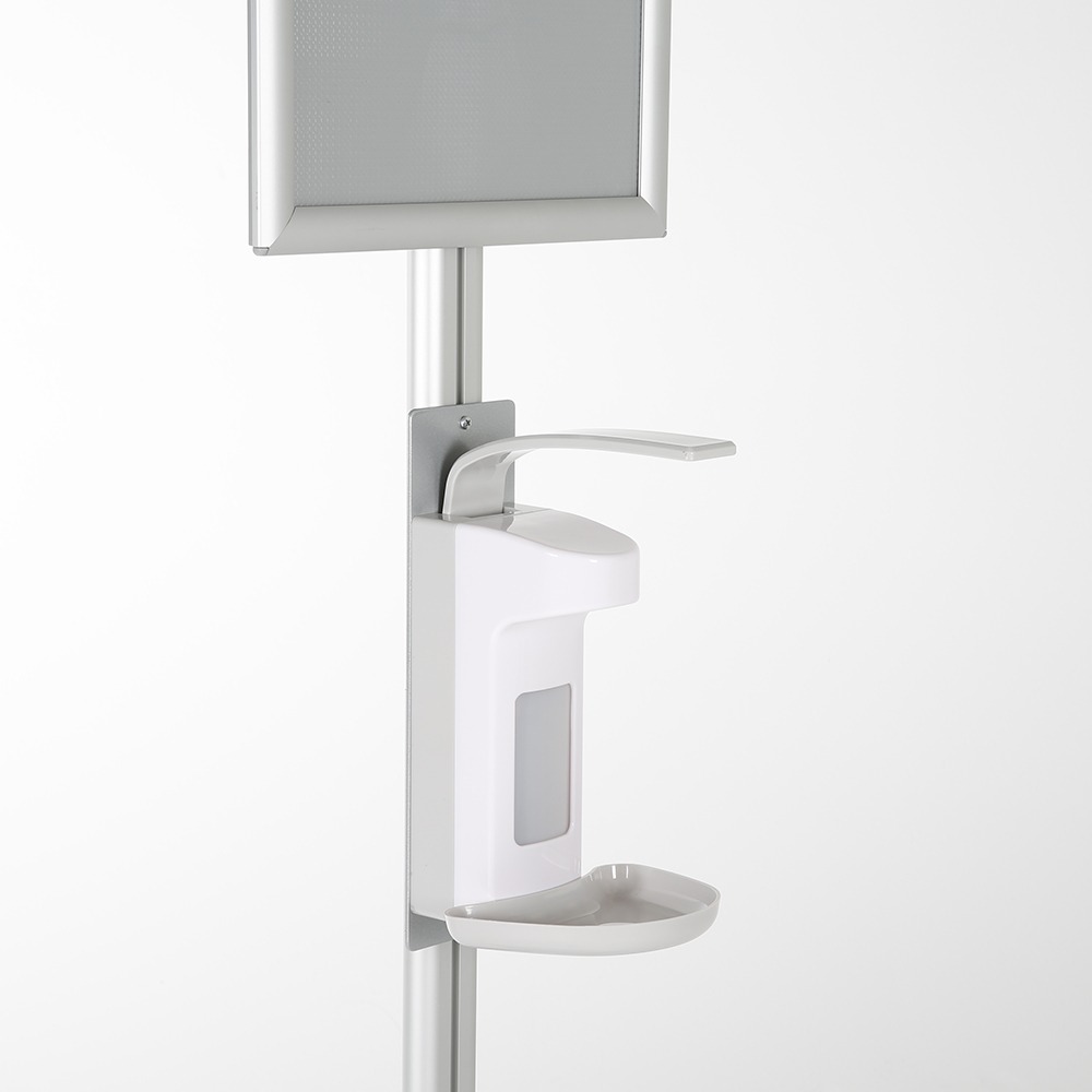 Hand Stanitizer Floor Stand With Opti Frame Vol1 - MT Displays