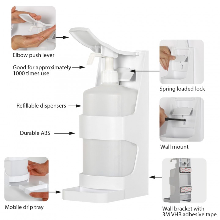 Tool Free Dispenser Vol2 For Wall And Glass Mounting - MT Displays