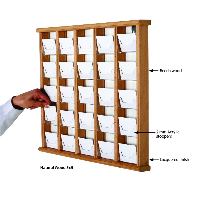 Wall Mount Wooden Card Holder - MT Displays