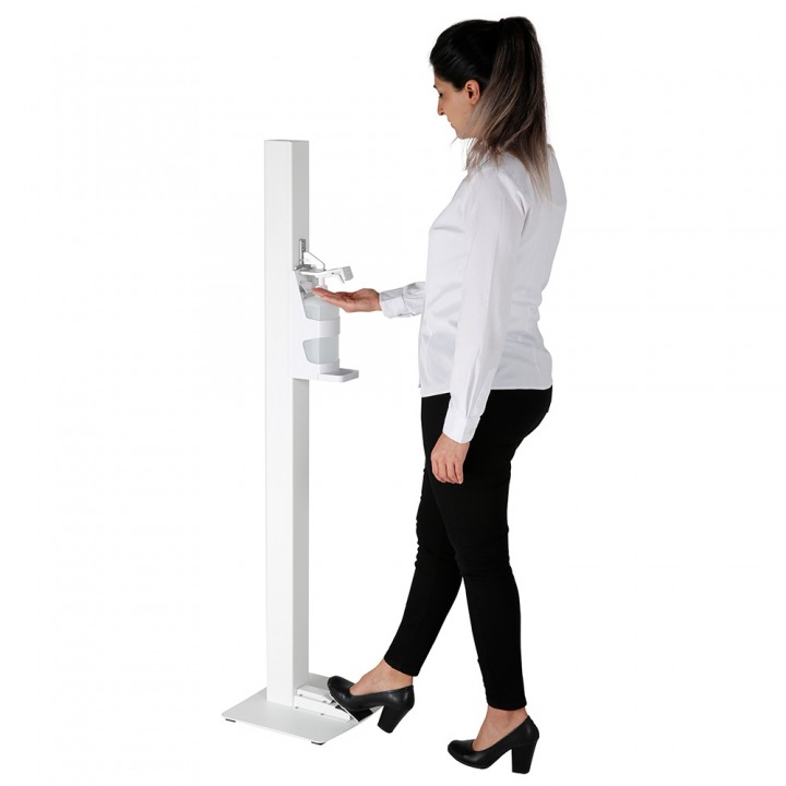 Basic Touchless Dispenser Stand Foot Operated - MT Displays