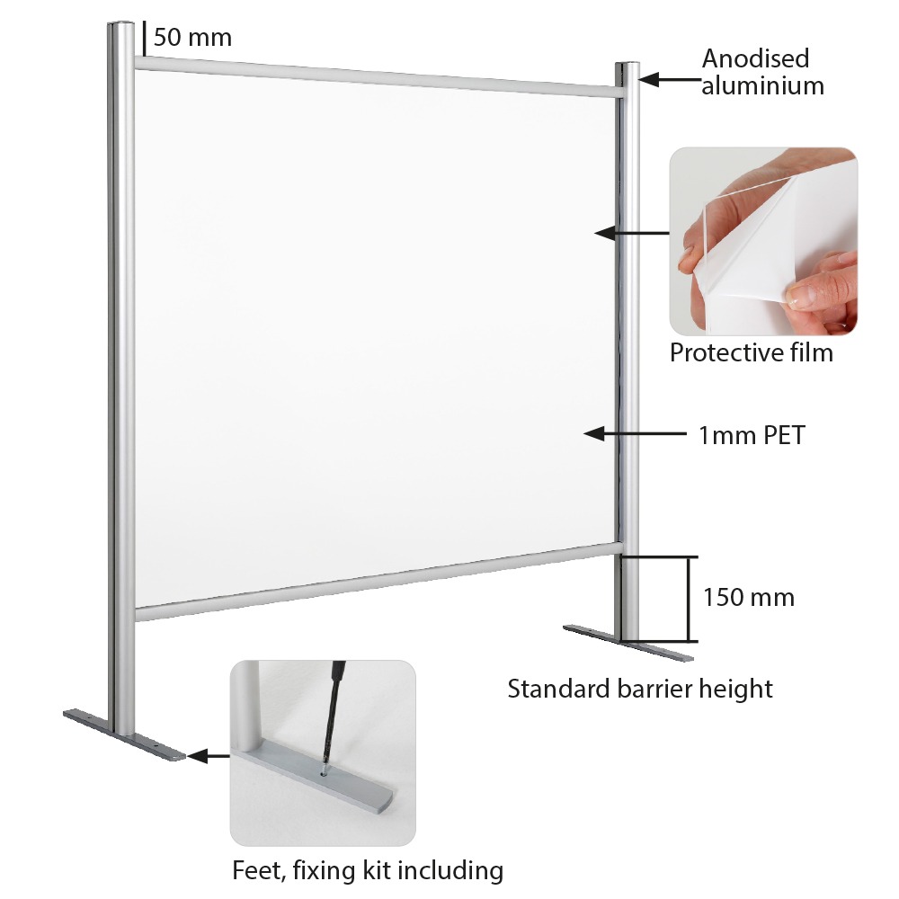 Budget Clear Hygiene Barrier - MT Displays