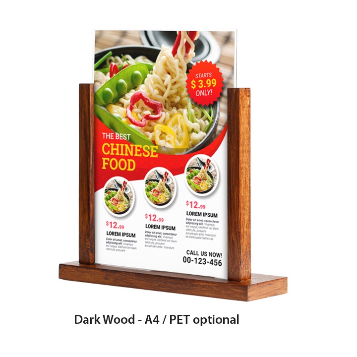 Duo Desktop Menu Holder, Straight Cut - MT Displays