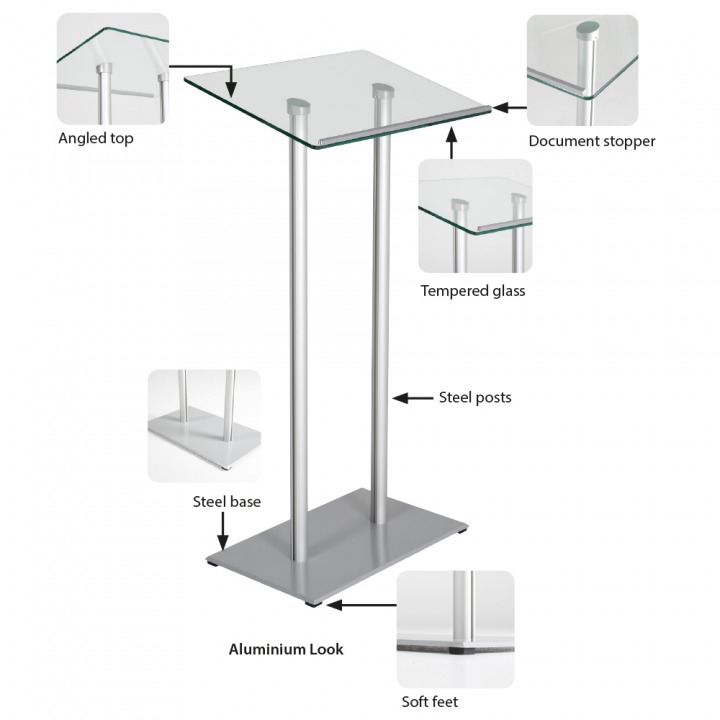 Tempered Glass Podium - MT Displays