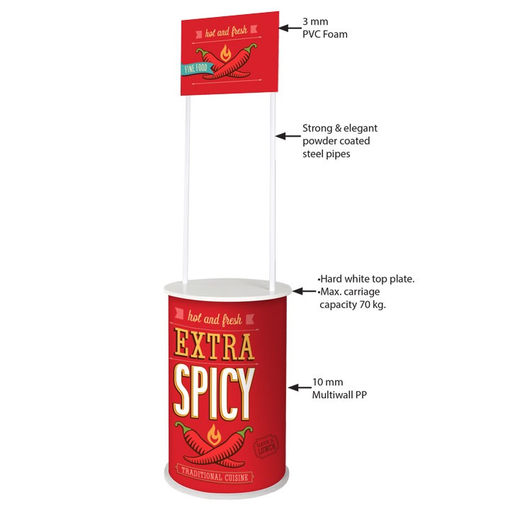 Circle Promostand with Header - MT Displays
