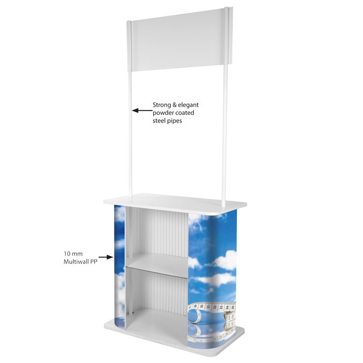 Rectangular Promostand with Header - MT Displays