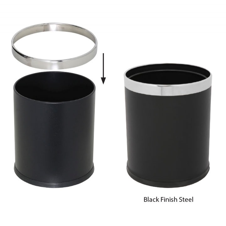 Single Wall Stainless Steel Waste Basket - MT Displays