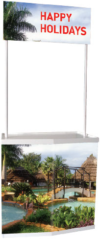 Counter Desk Solutions with Advertisement Display Function